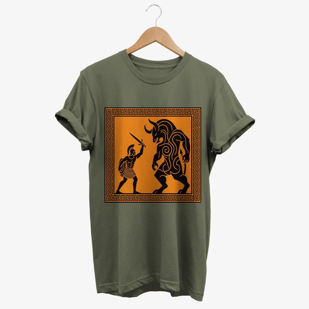 Theseus Minotaur Greek Mythology T-shirt, Ancient Greece Myth Tee ...