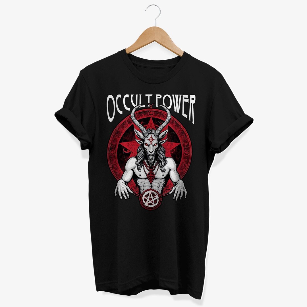 Occult Power T-shirt, Baphomet Shirt, Dark Gothic Tee, Occult Symbols ...