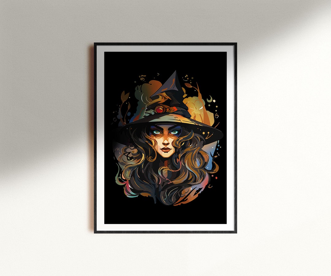 Mystical Witch Art Dark Fantasy Poster Magic Witchy Print Spooky ...