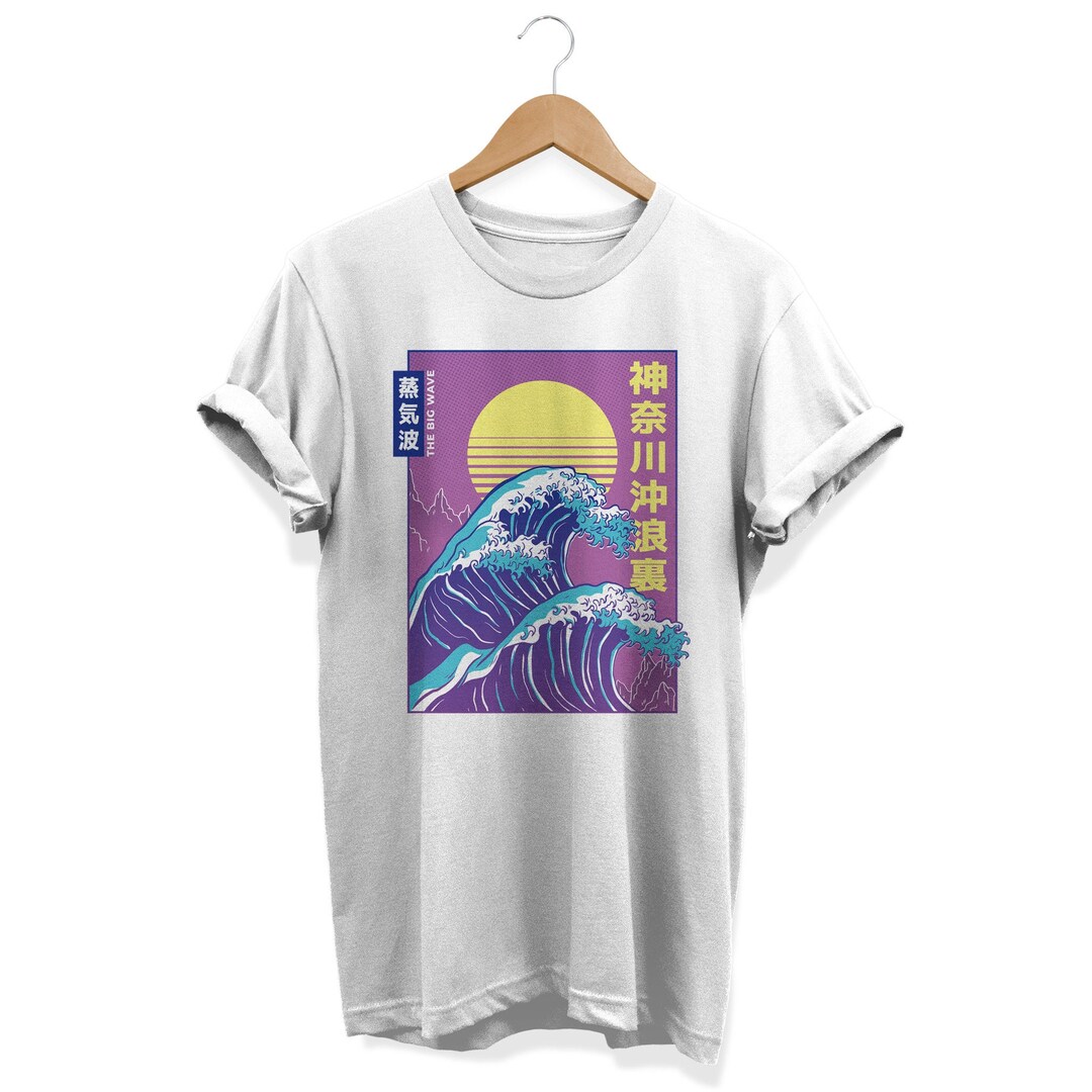 Big Wave Shirt, Vaporwave T-shirt, Japanese Aesthetic Tee, Retrowave ...