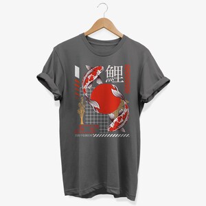 Japanese Koi Fishes T-shirt Japan Streetwear Graphic Tee Urban Street ...