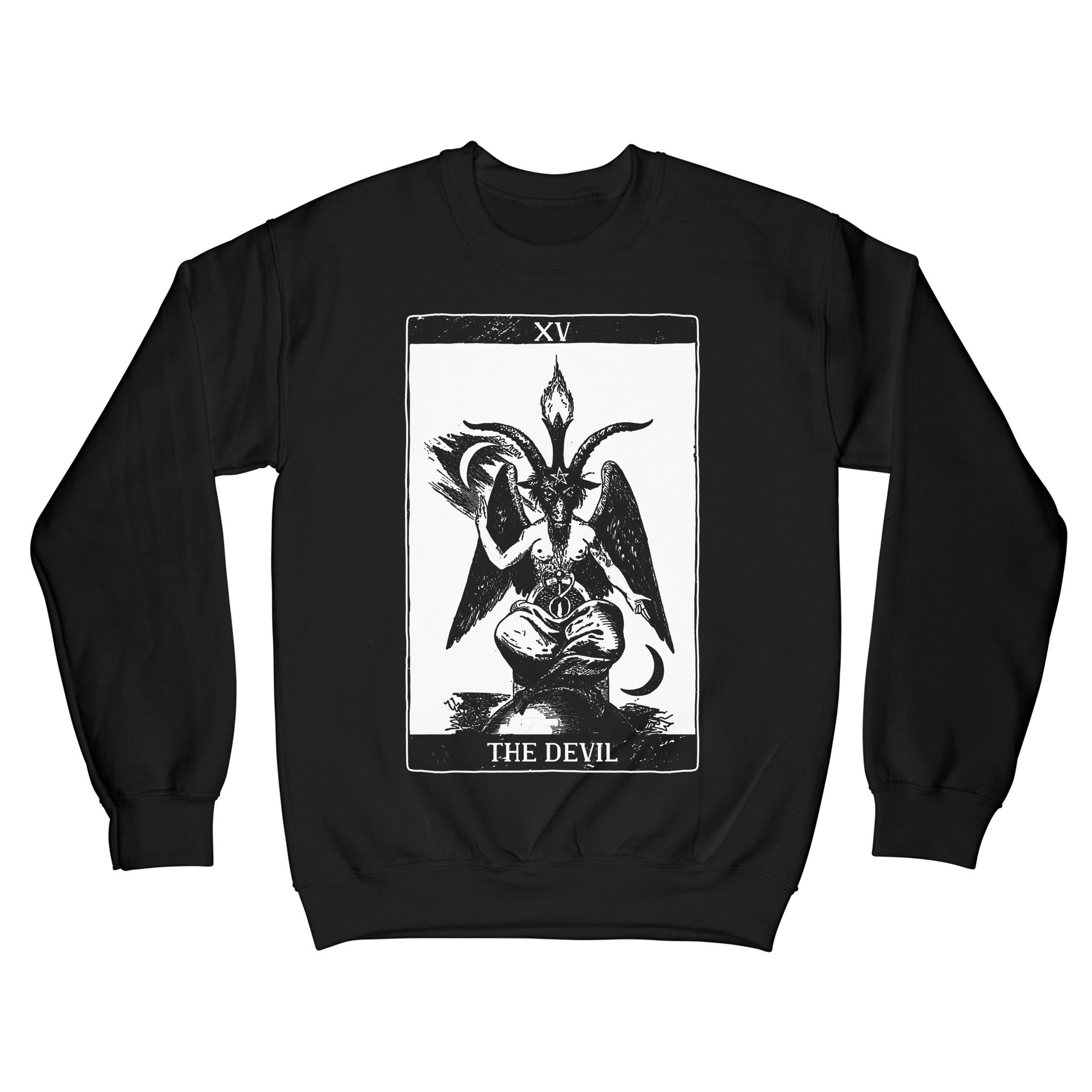The Devil sweatshirt Tarot Card Sweater Baphomet Jumper | Etsy