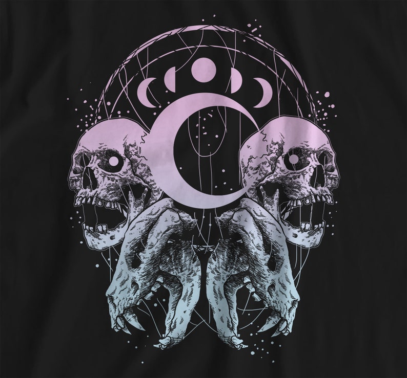 Gothic Skull Sweatshirt Moon Phases Sweater Pastel Goth - Etsy