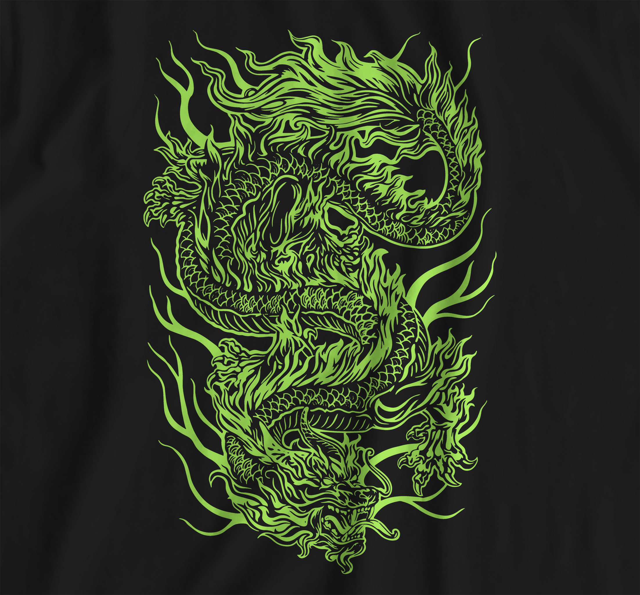 Green Dragon T-shirt, Japanese Aesthetic, Tattoo Art Outfit Green Dragon T-shirt, Japanese Aesthetic, Tattoo Art Outfit