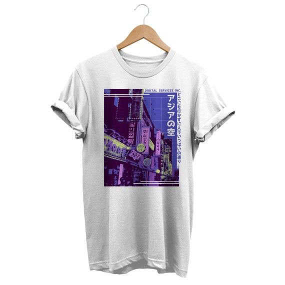 Synthwave Asian Street Tshirt Vaporwave Aesthetic Shirt Edgy - Etsy