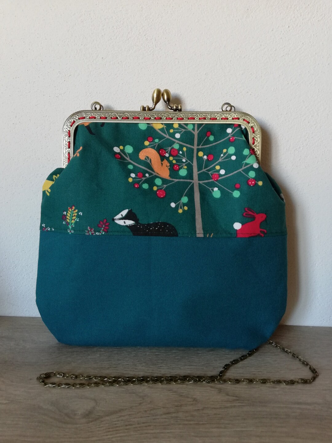 Retro Handbag, Pin up Handbag, Handbag, Forest Animals Handbag, Autumn ...