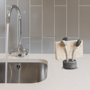 Stone Sponge Holder - Granite Sink Organizer - Kitchen Counter Space ...