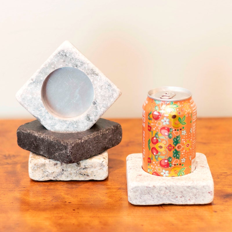 Metal and Stone Coasters - Etsy