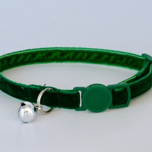 Emerald Green Velvet Collar Double Velvet Adjustable Cat Collar With ...