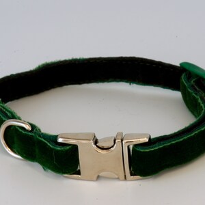 Emerald Green Velvet Collar Double Velvet Adjustable Cat Collar With ...