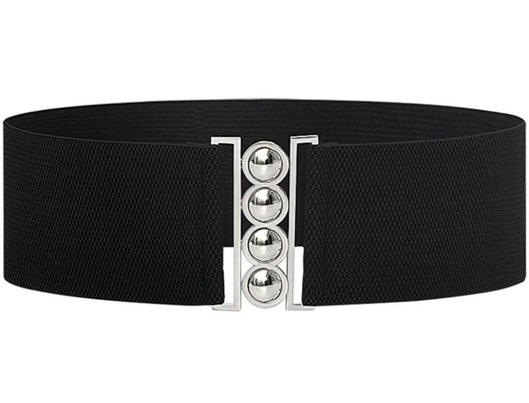 1950's Retro Vintage Style Wide Black Elastic Cinch Belt - Etsy