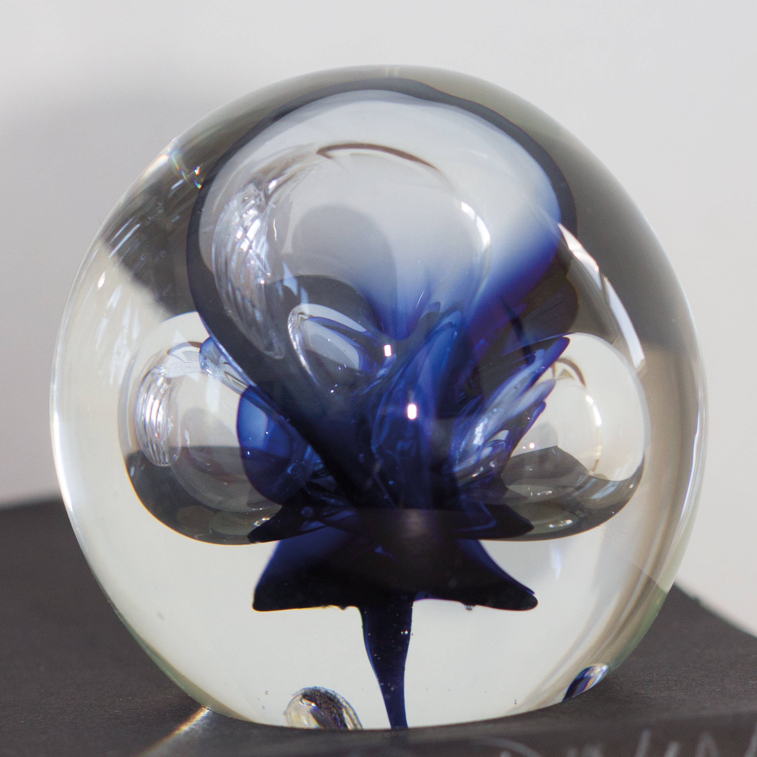 Rollin KARG Cobalt Blue Bubble Lava Paperweight