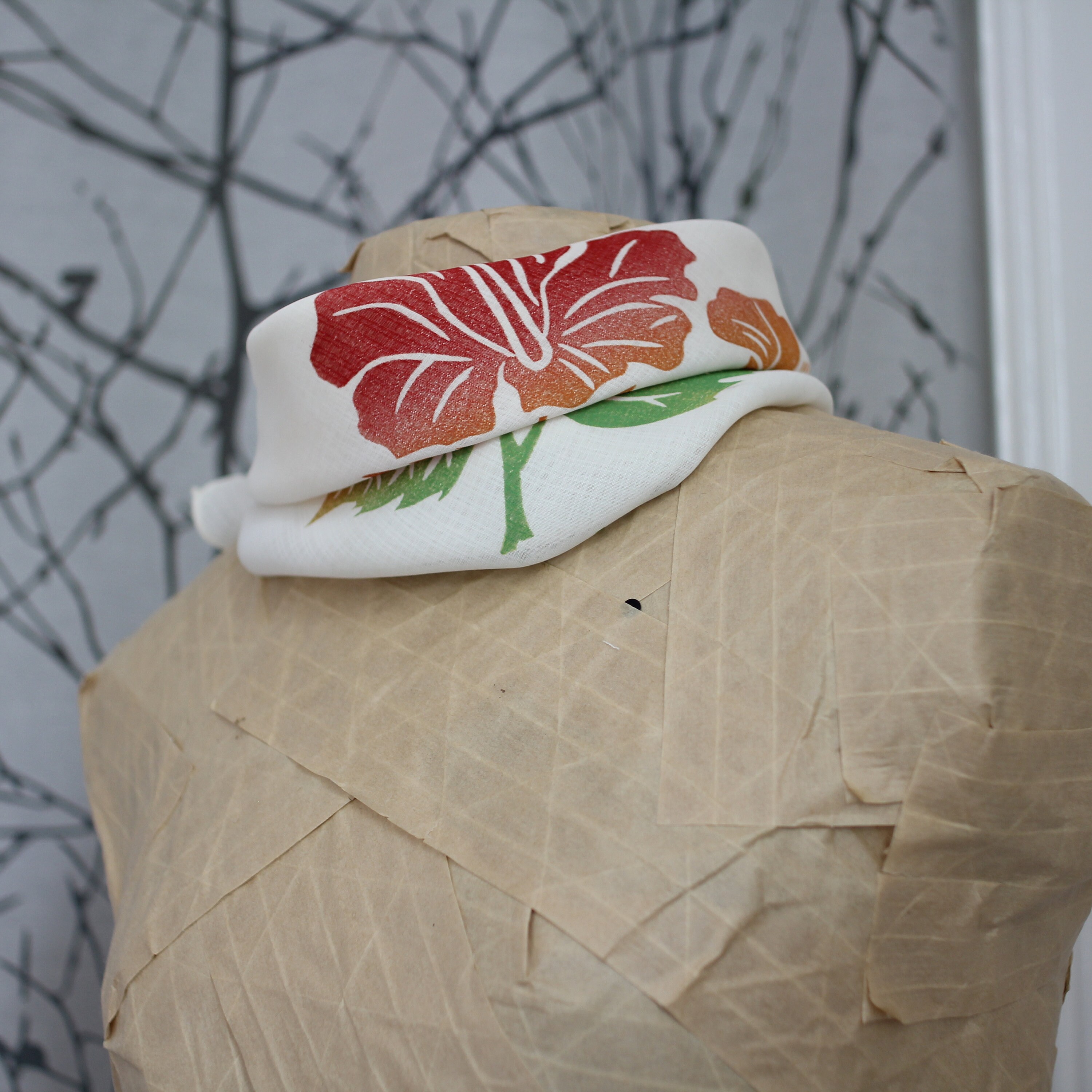 Aloha Hawaii Vintage Hand-printed Scarf