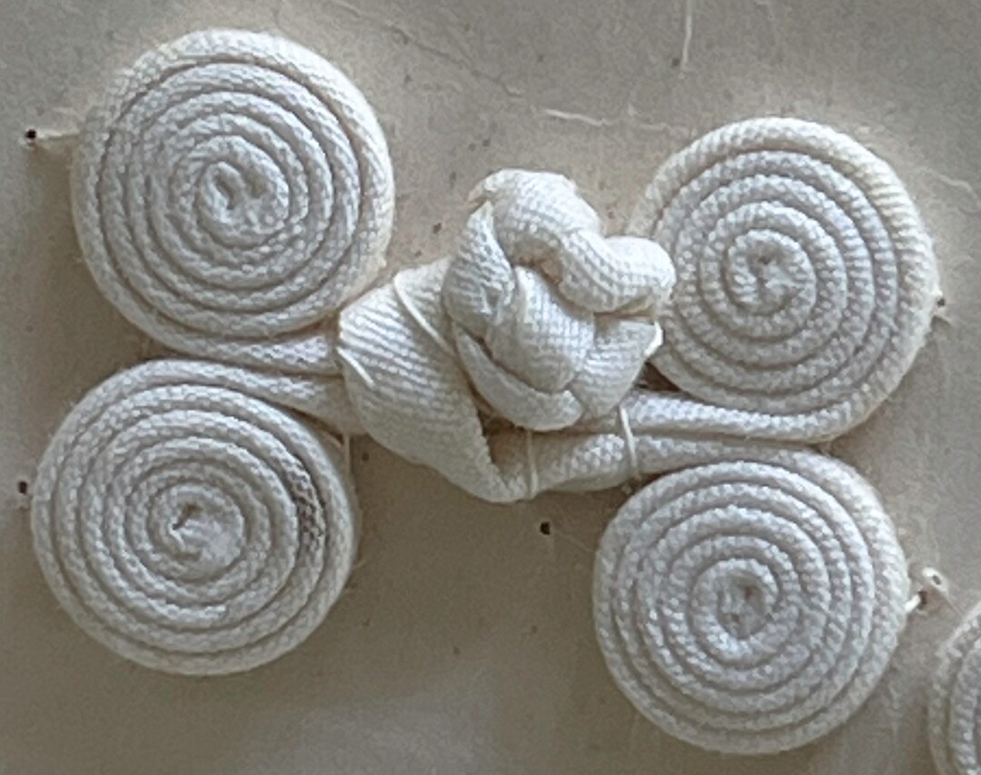 Vintage White Cotton Frogs Clothing Closure Small Size Set of 6 New Old ...