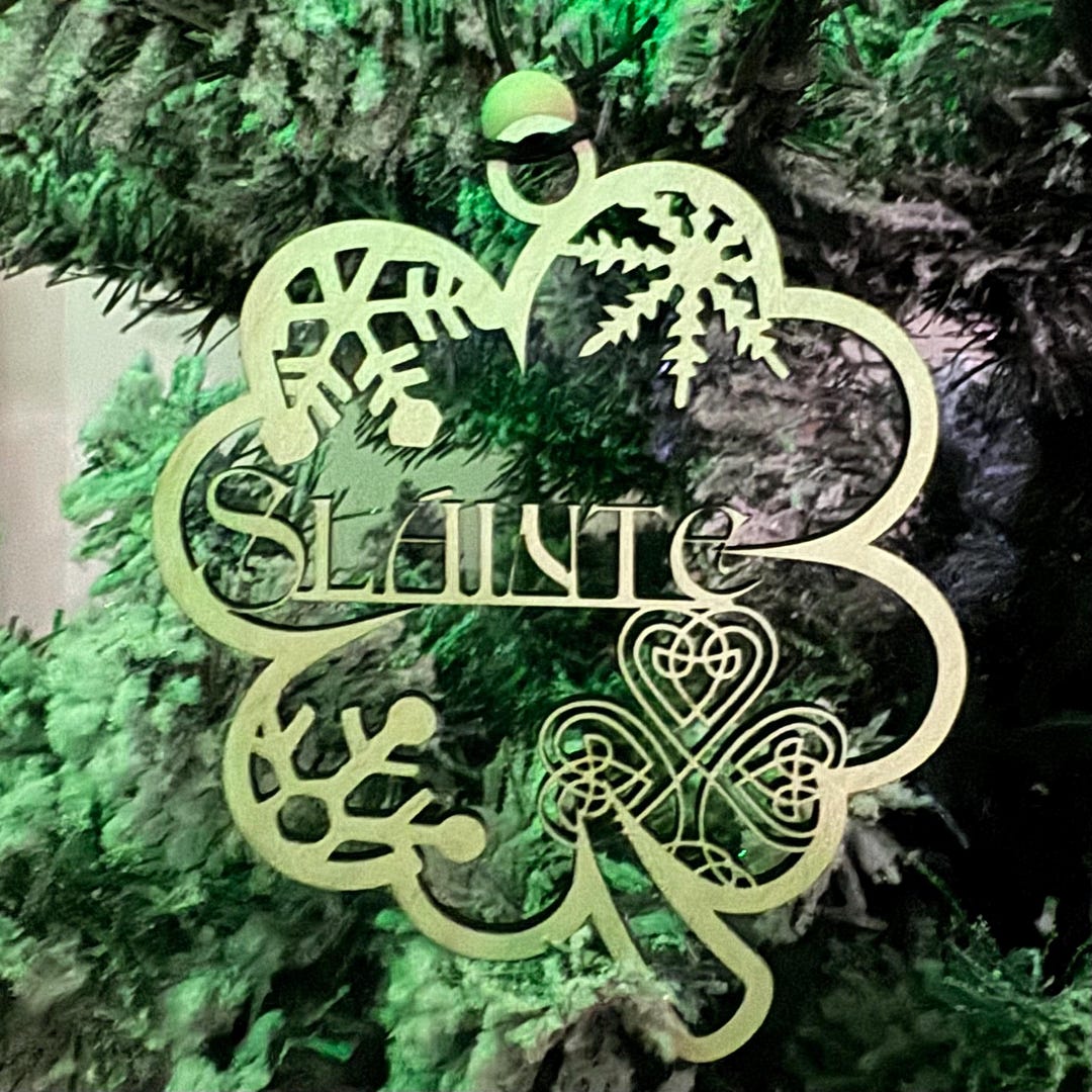 Slainte, Shamrock Shaped Ornament - Etsy