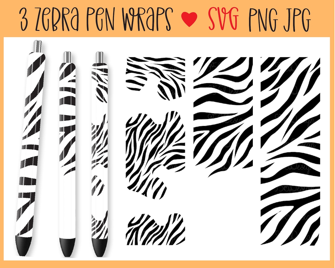 Zebra Pen Wraps SVG Pen Wraps Zebra Print Pen Wrap SVG Pen - Etsy