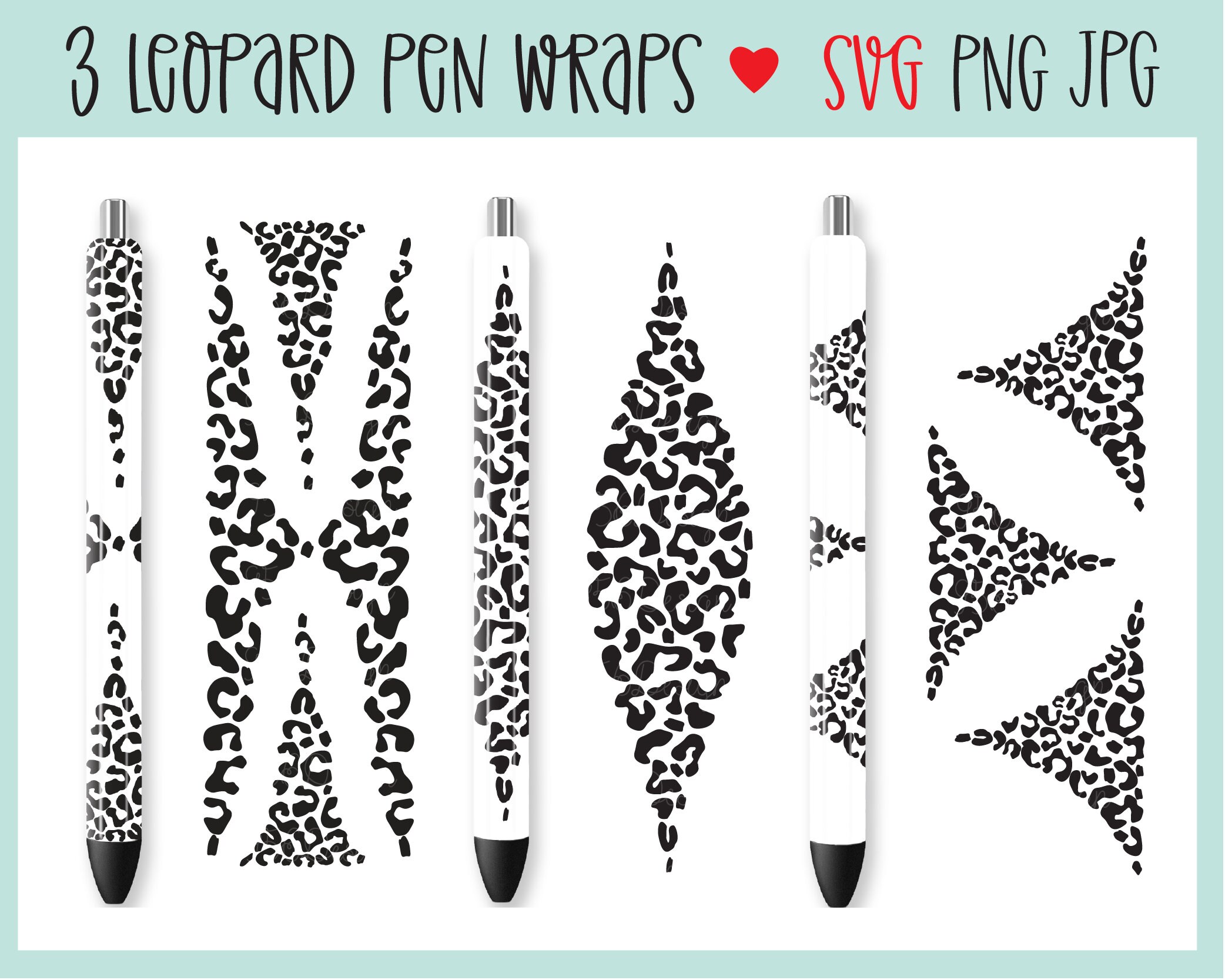 Leopard Pen Wraps SVG Pen Wraps Leopard Print Pen Wraps SVG | Etsy