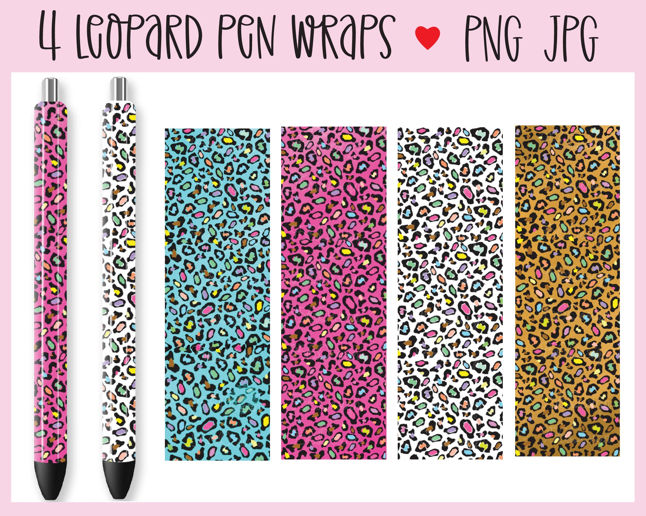 Leopard png Leopard Pen Wraps png Color Leopard PNG Pen | Etsy