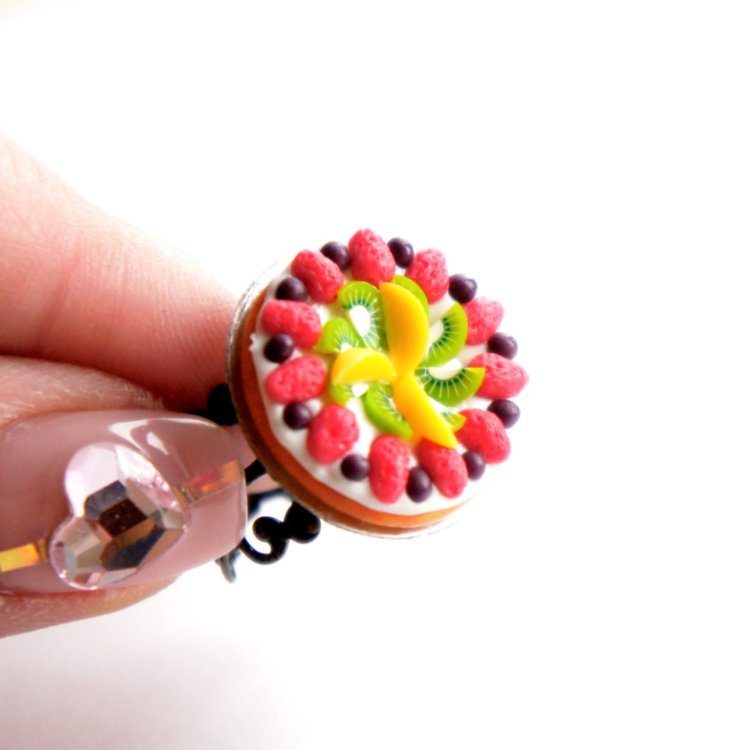 Mixed Fruit Pie Ring- Miniature Food Jewelry, Tart Ring - Etsy