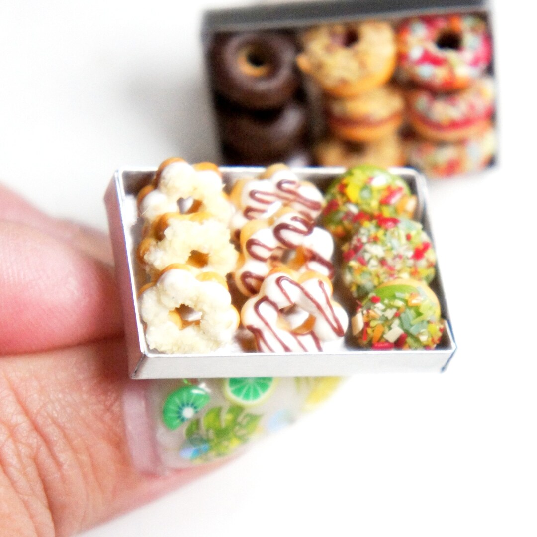 Donut Tray Ring- Miniature Food Jewelry, Donuts Ring, Donut Jewelry - Etsy