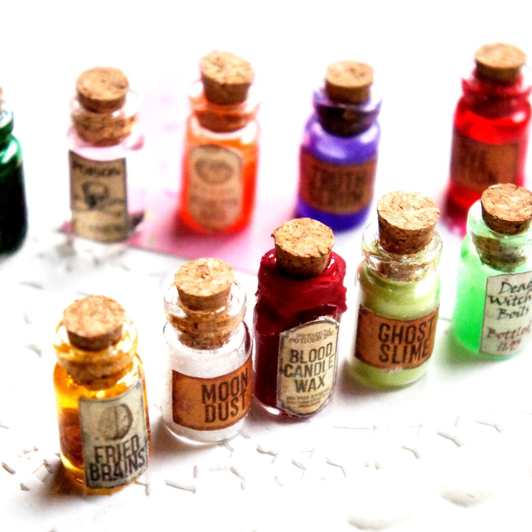 Potion Vial Necklace: Apothecary Style Pendant, 24" Silver Tone Chain ...