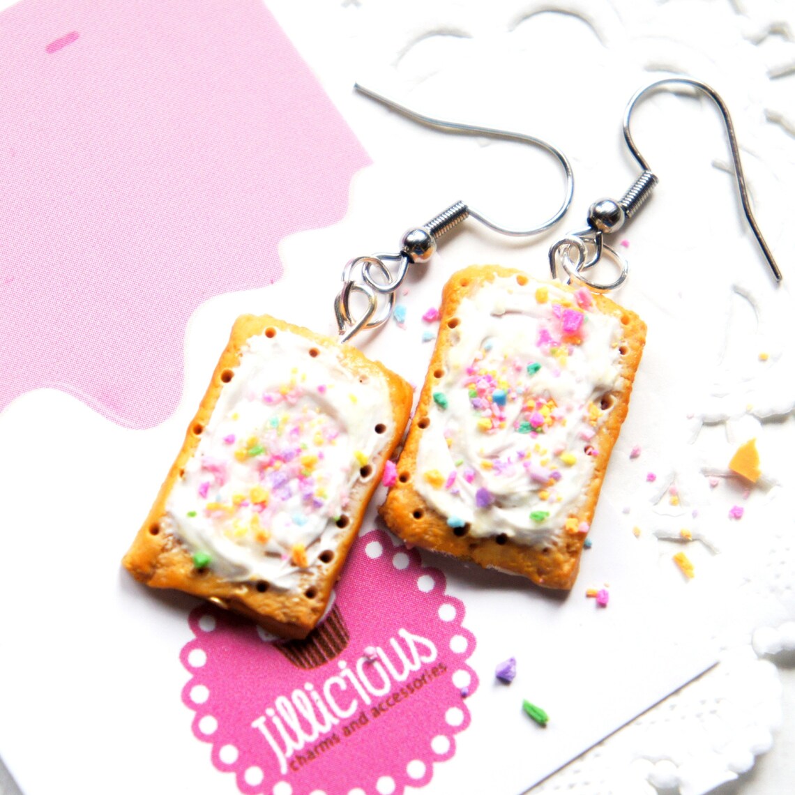 Toaster Pastry Dangle Earrings- Food Jewelry, Breakfast Tart - Etsy