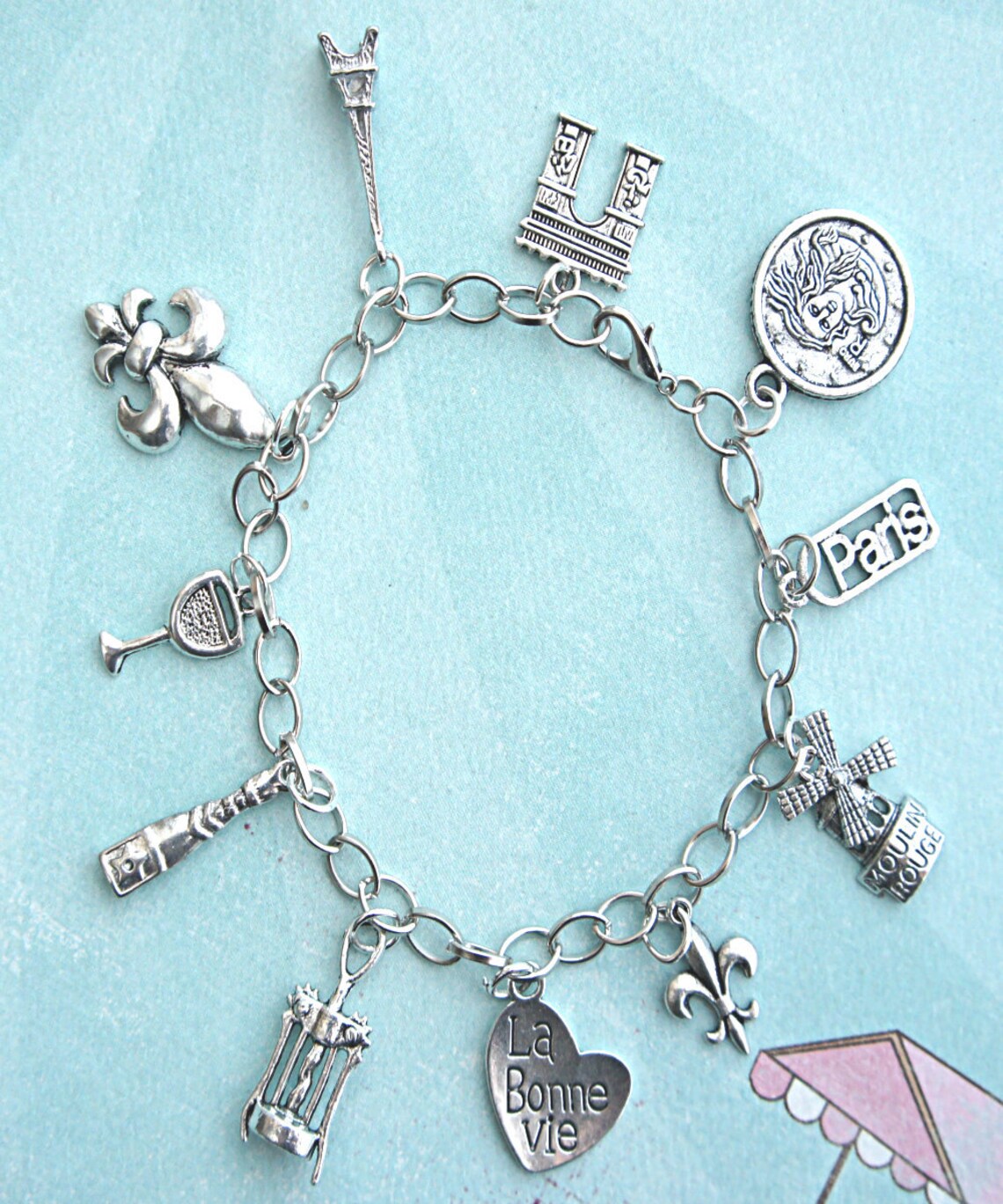 Everything french charm bracelet | Etsy