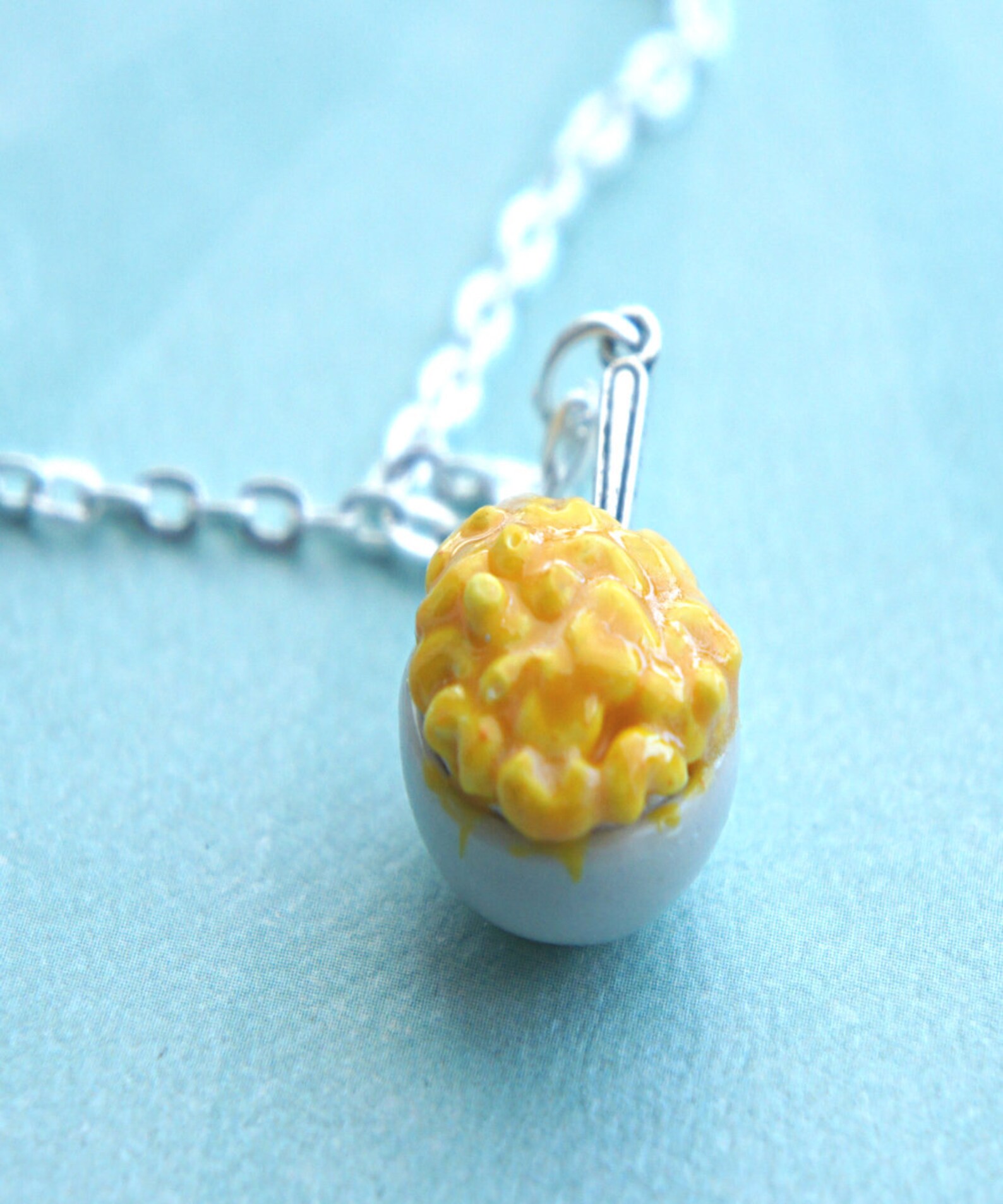 Mac and cheese necklace miniature food jewelry food necklace | Etsy