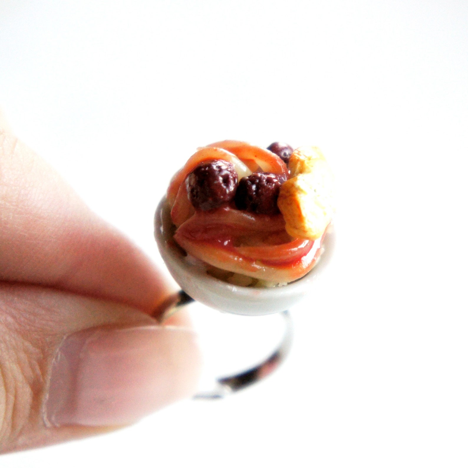 Spaghetti With Meatballs Ring- Food Jewelry, Miniature Food - Etsy