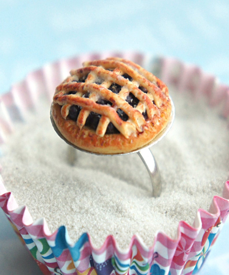 Blueberry Pie Ring-food Ring Food Jewelry Miniature Food - Etsy