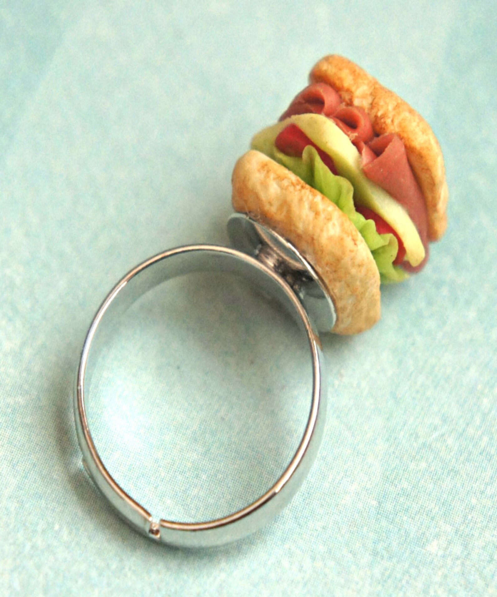 Club Sandwich Ring Miniature Food Jewelry Food Ring | Etsy