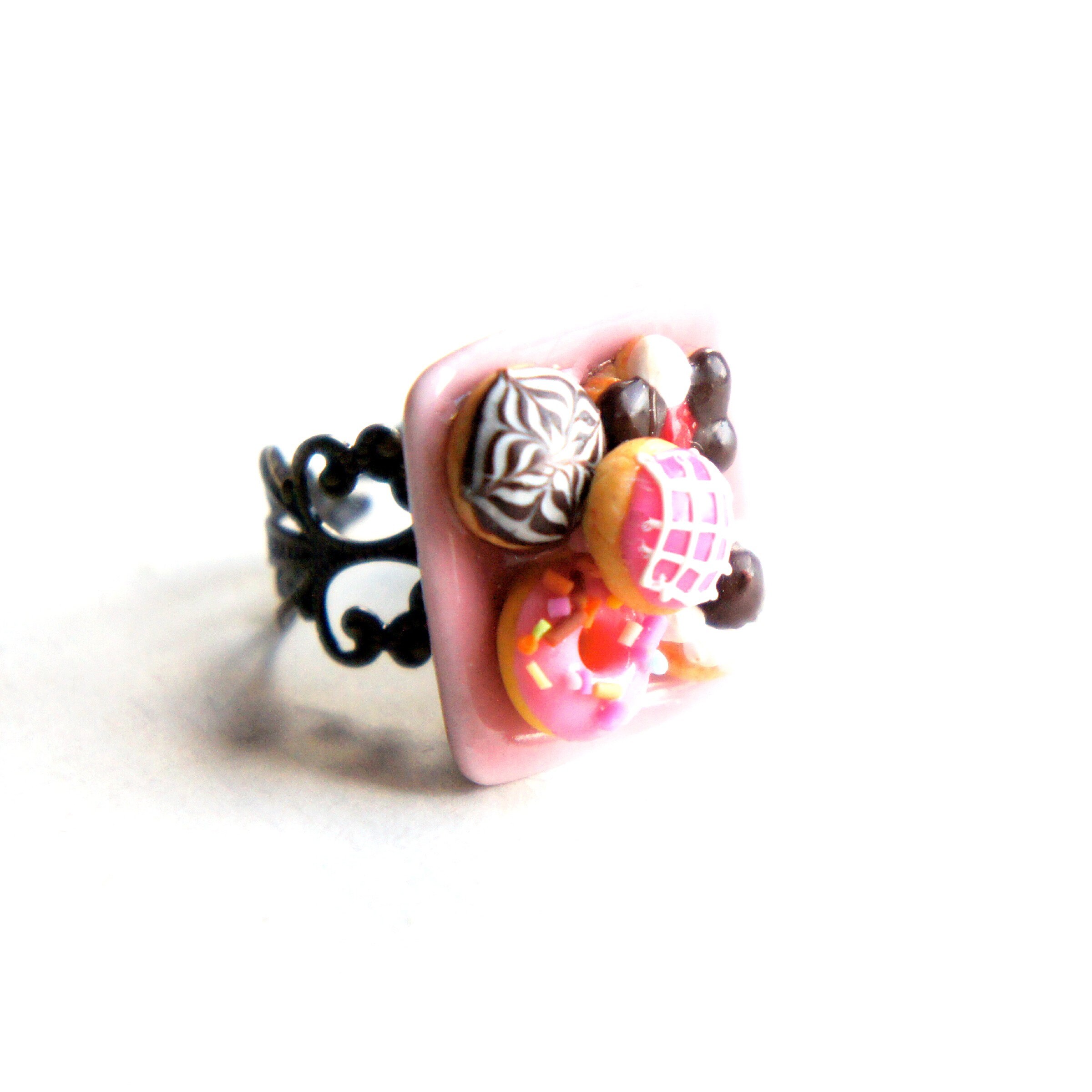 Donut Plate Ring Miniature Food Jewelry Donuts Ring Donut - Etsy