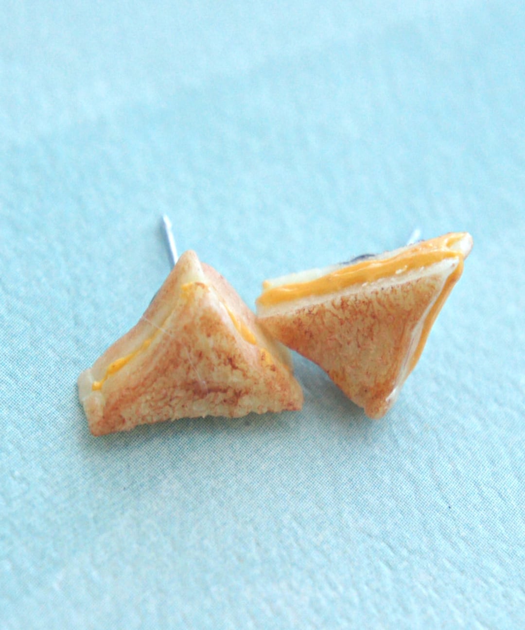 Grilled Cheese Sandwich Earrings: Miniature Polymer Clay Food Jewelry ...