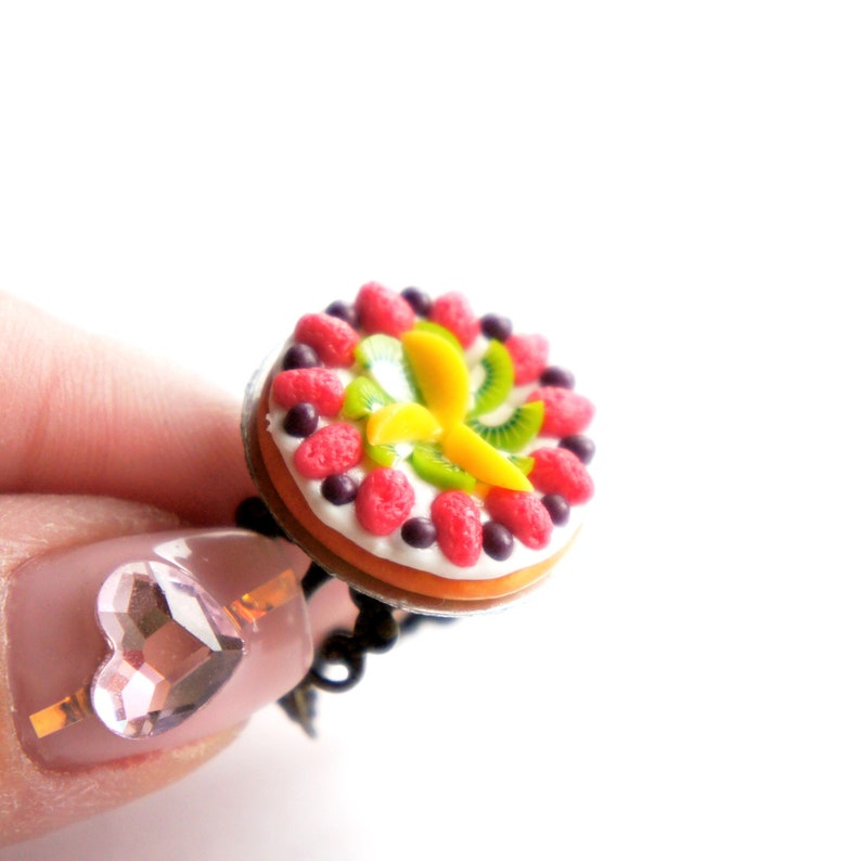 Mixed Fruit Pie Ring- Miniature Food Jewelry, Tart Ring - Etsy