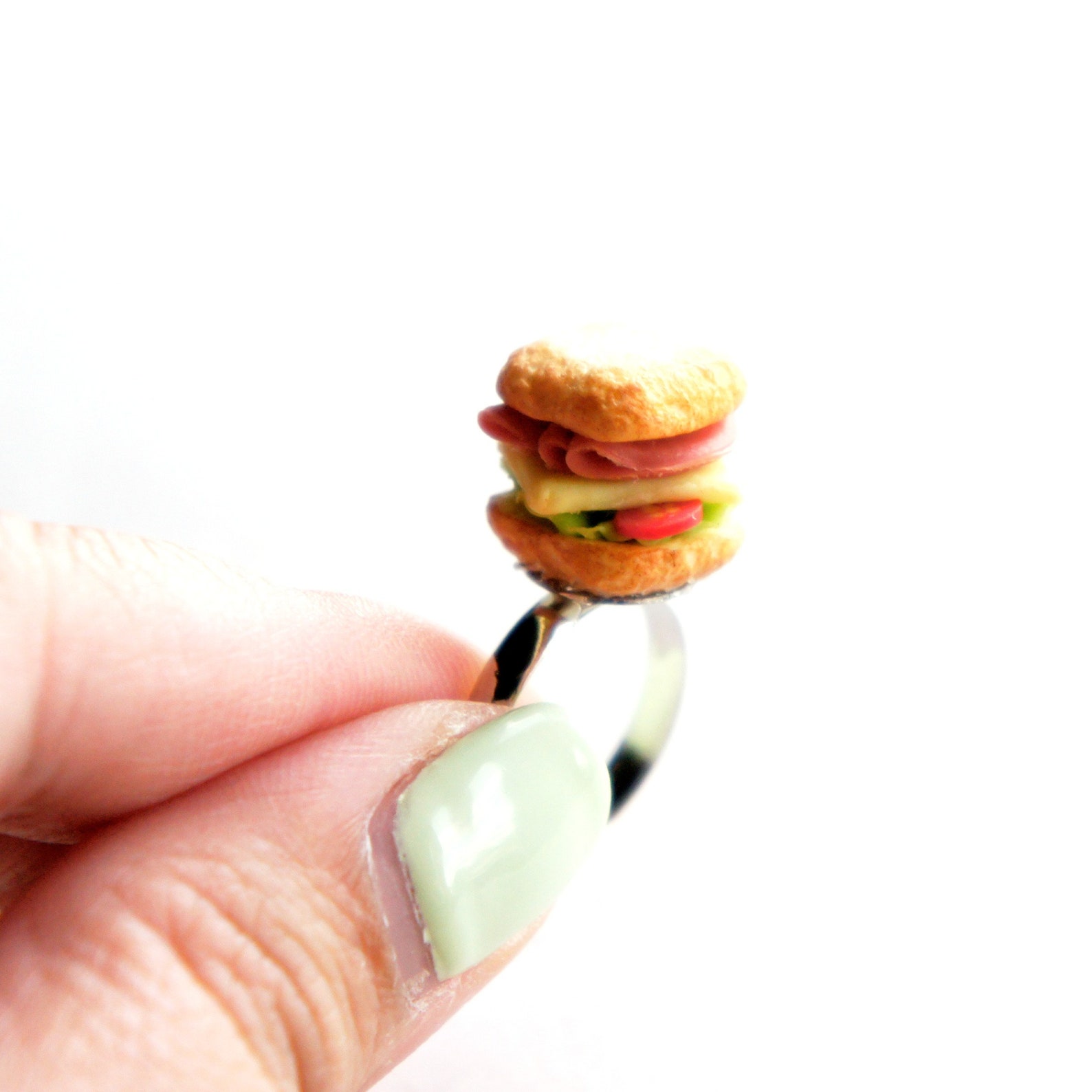Club Sandwich Ring Miniature Food Jewelry Food Ring - Etsy