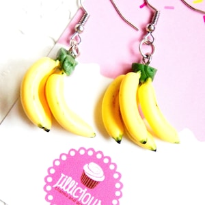 Handmade Polymer Clay Banana Earrings: Tropical Fruit Jewelry - Etsy