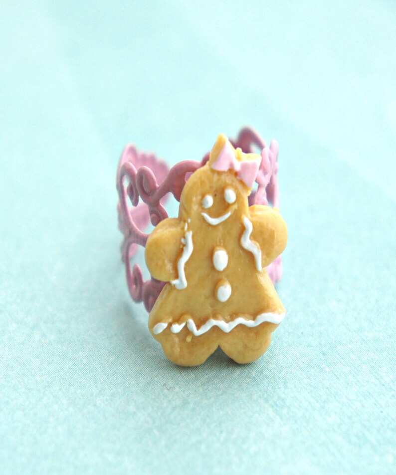 Gingerbread Cookie Ring Miniature Food Jewelry Christmas - Etsy