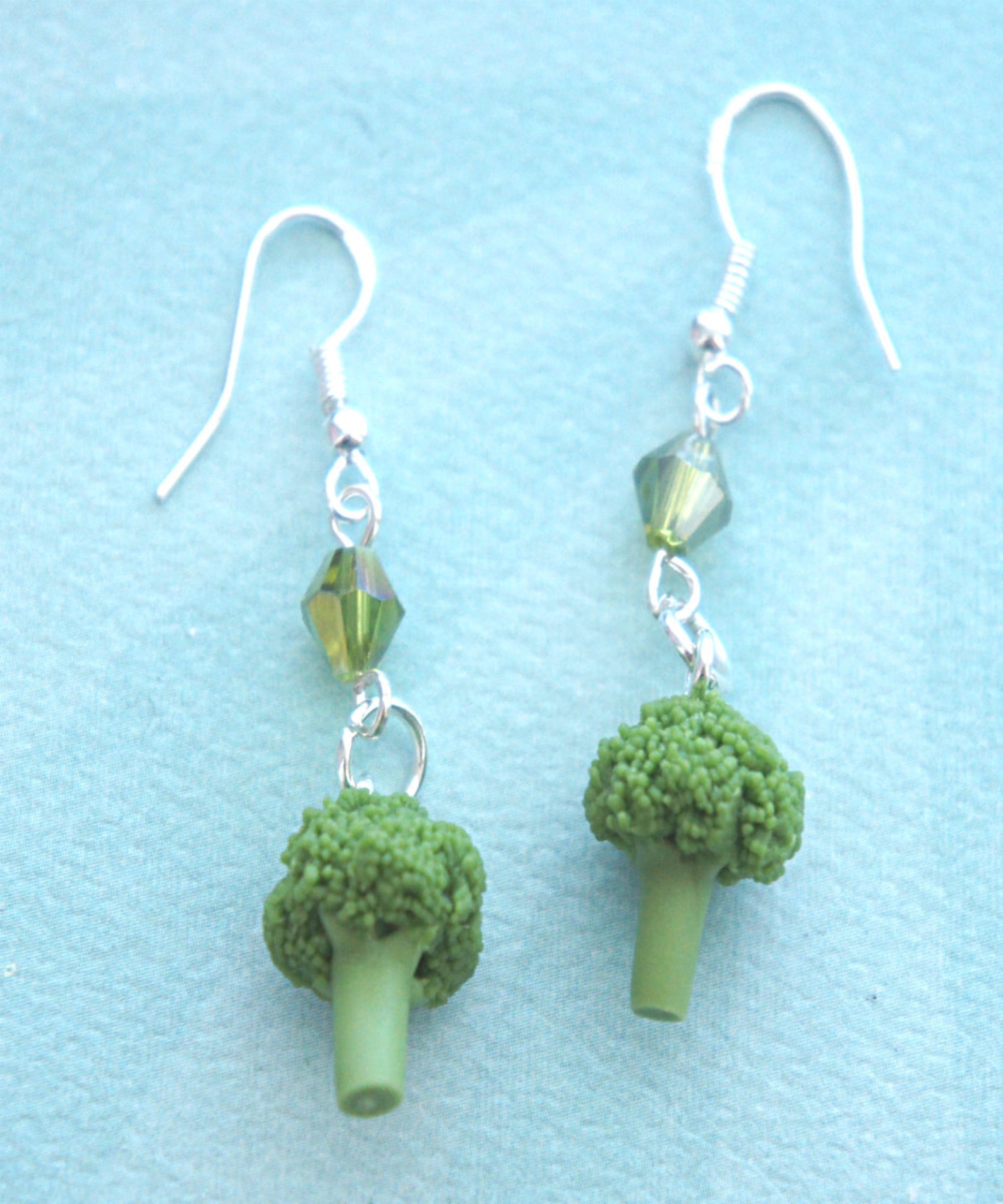 Broccoli dangle earrings miniature food jewelry vegetable | Etsy