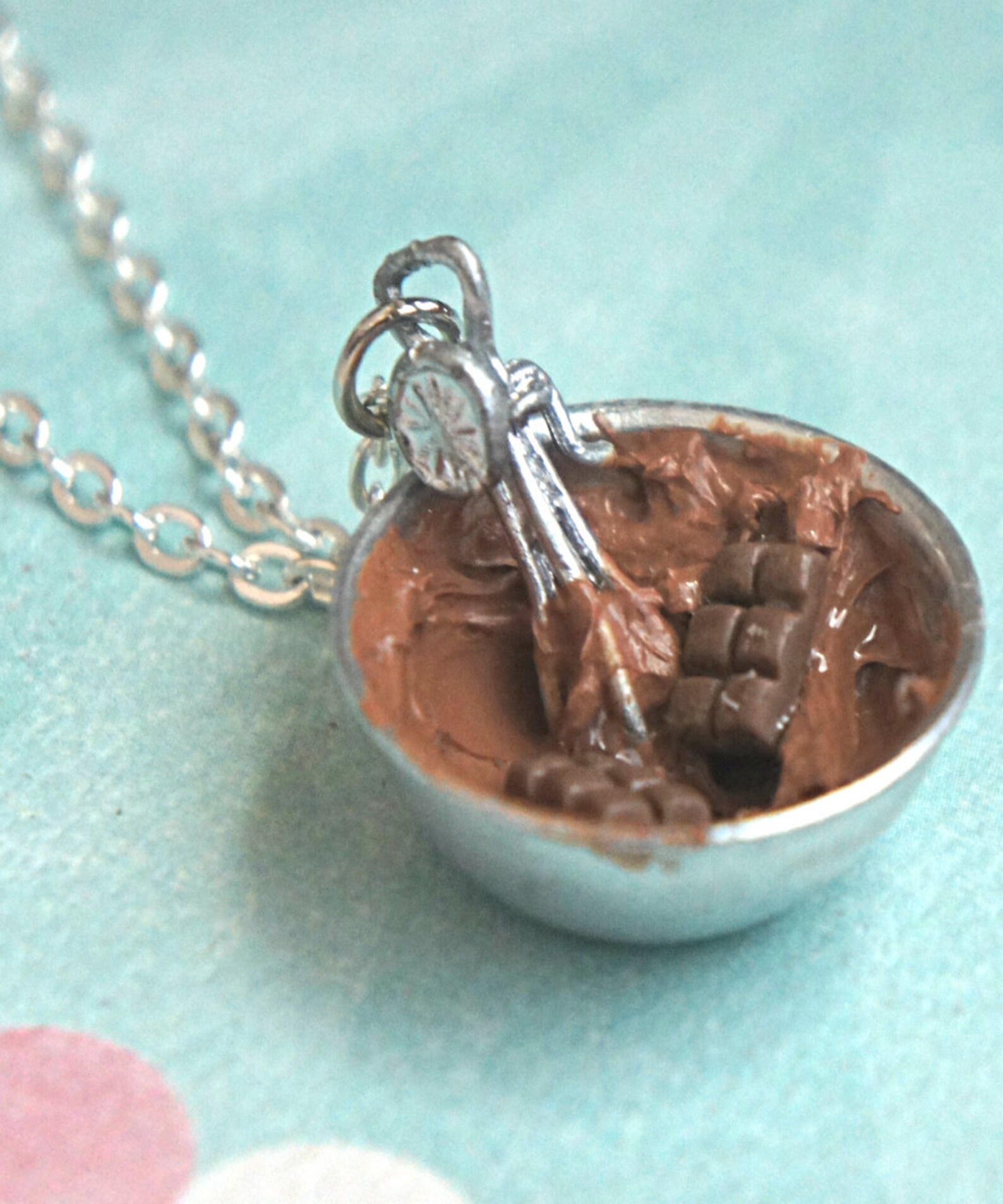 Chocolate icing necklace baking inspired necklace baker | Etsy