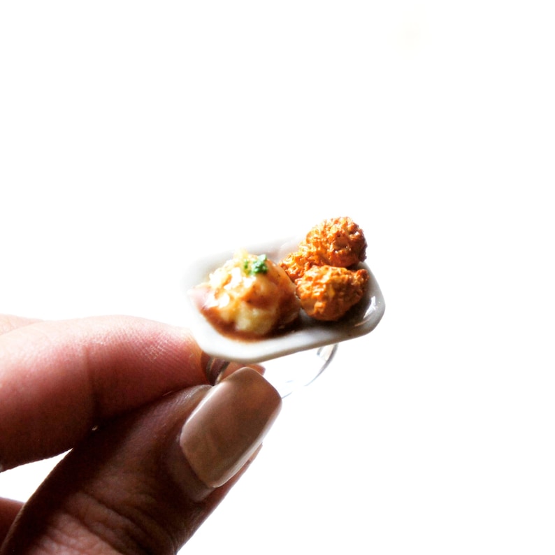 Fried Chicken and Gravy Ring-miniature Food Food Jewelry - Etsy