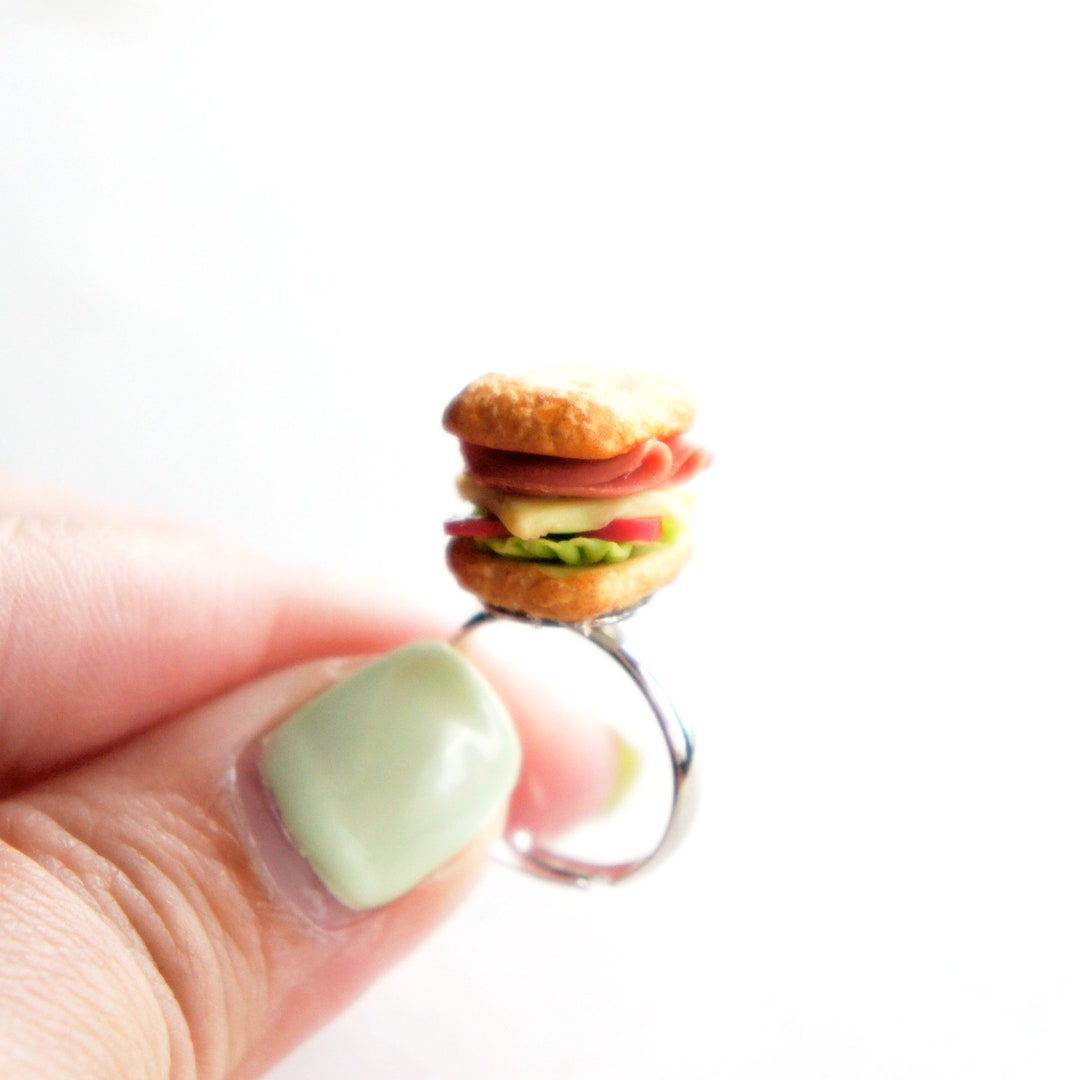 Club Sandwich Ring Miniature Food Jewelry Food Ring - Etsy