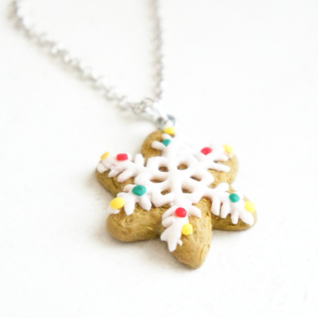Christmas Sugar Cookie Necklace-miniature Food Jewelry, Holiday Jewelry ...
