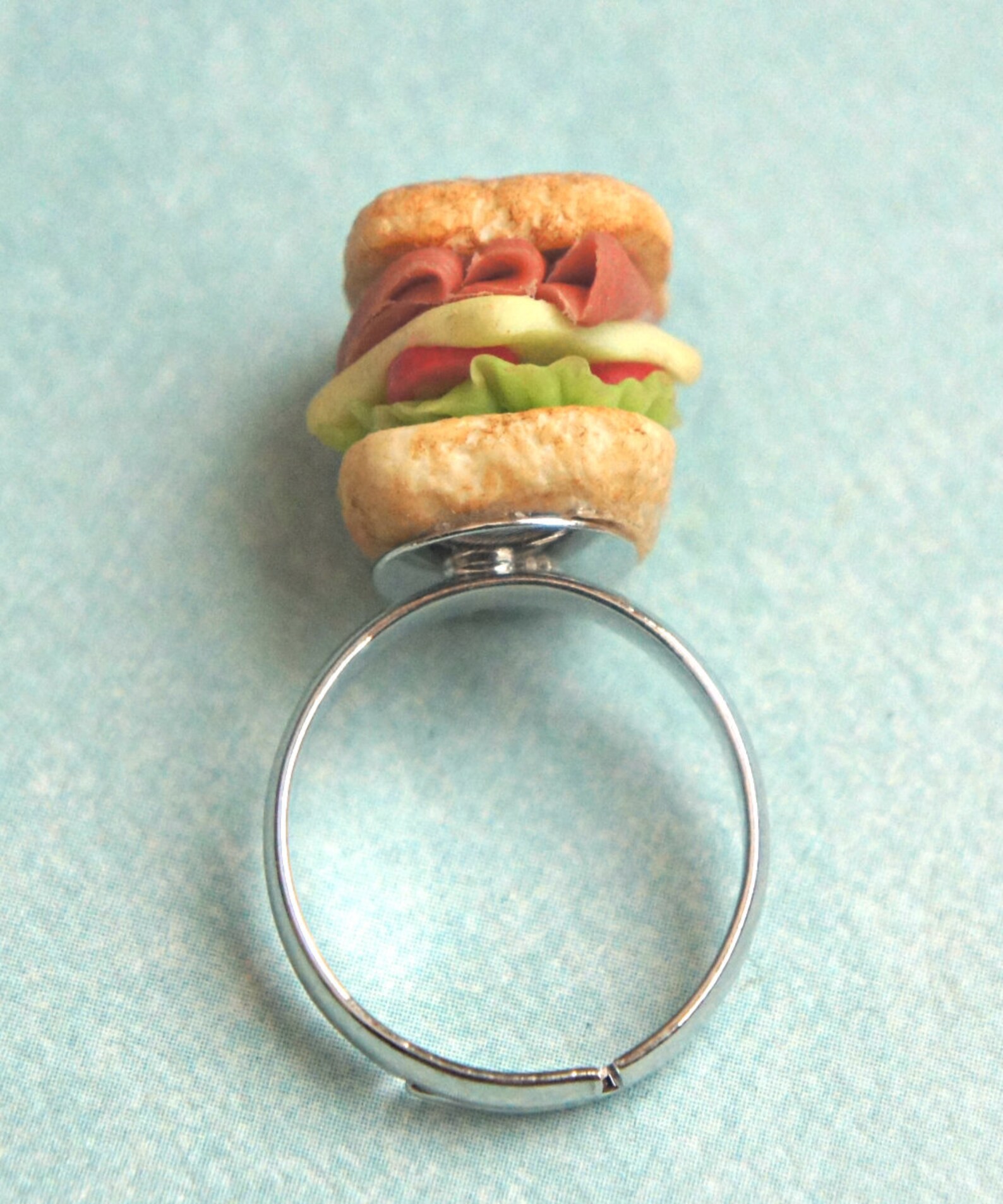 Club Sandwich Ring Miniature Food Jewelry Food Ring | Etsy