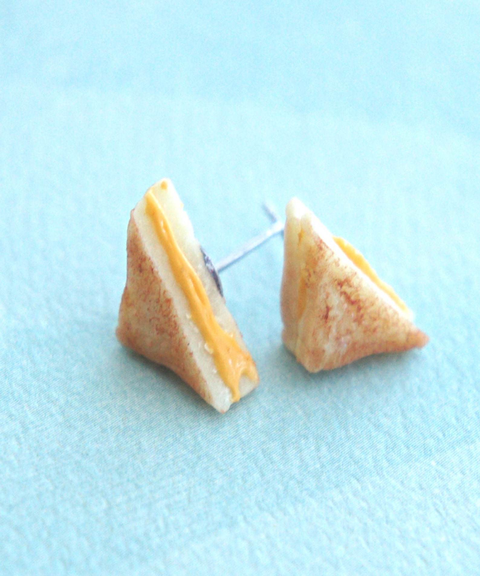 Grilled Cheese Sandwich Earrings: Miniature Polymer Clay Food Jewelry ...