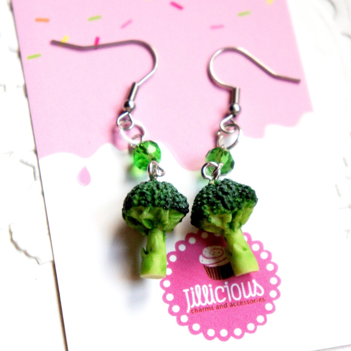 Broccoli Dangle Earrings- Miniature Food Jewelry, Vegetable Earrings - Etsy