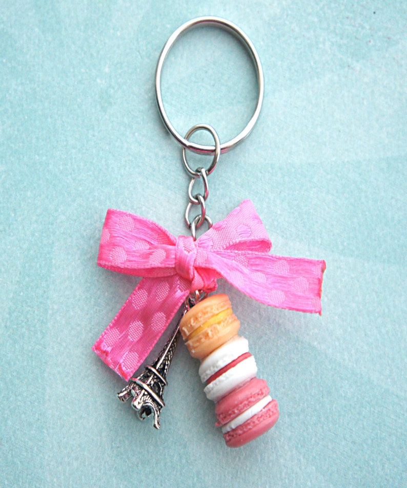 Paris Inspired Key Chain French Macaron Key Chain Macaron - Etsy