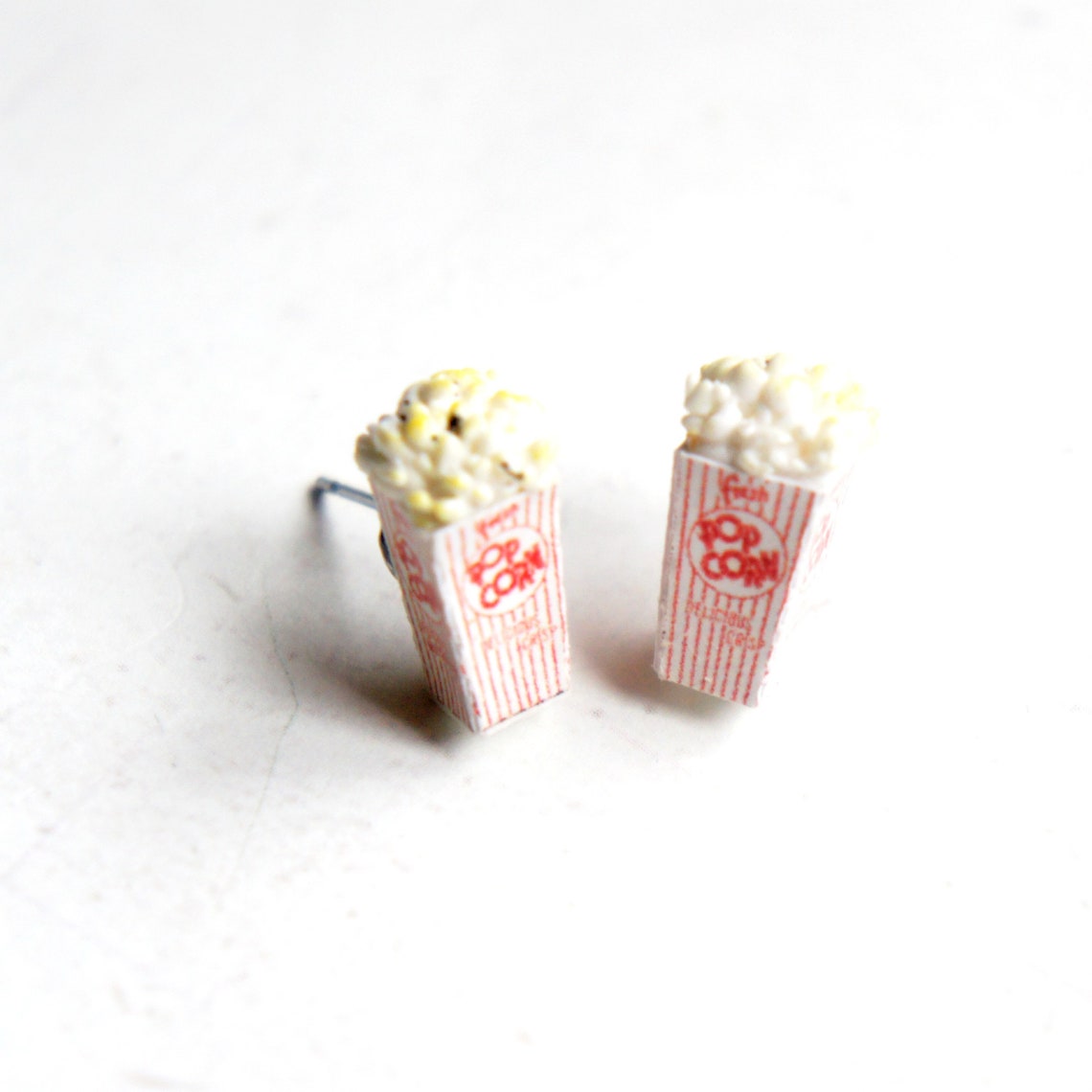 Popcorn Stud Earrings-miniature Food Jewelry,movie Night - Etsy