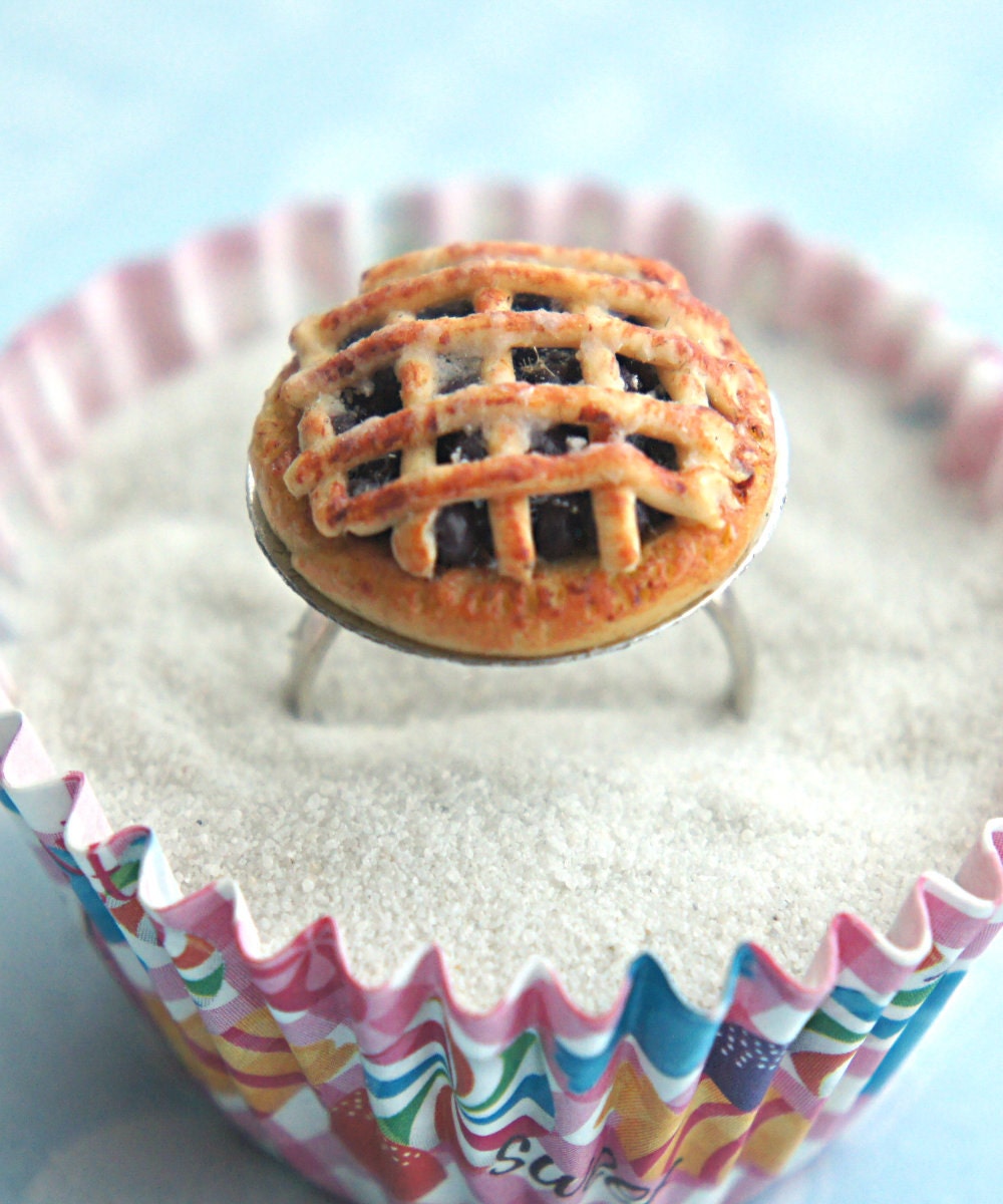 Blueberry Pie Ring-food Ring Food Jewelry Miniature Food | Etsy