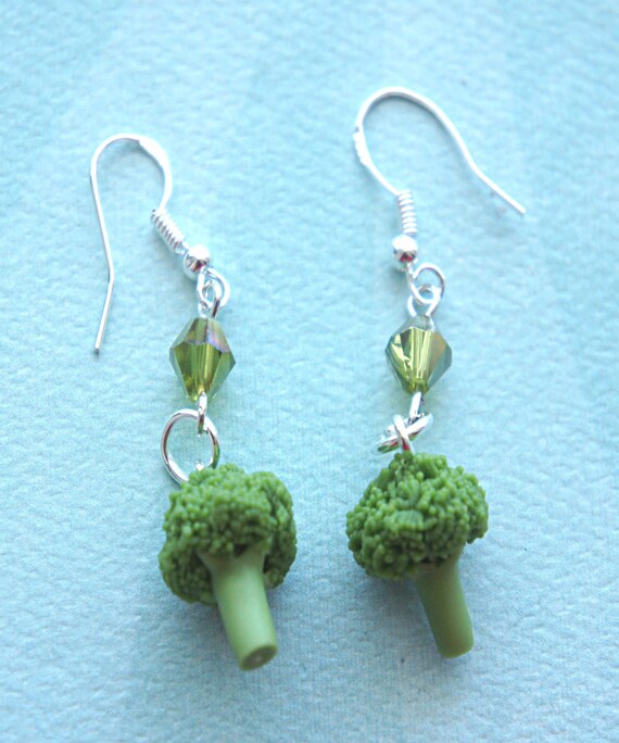 Broccoli Dangle Earrings Miniature Food Jewelry Vegetable - Etsy