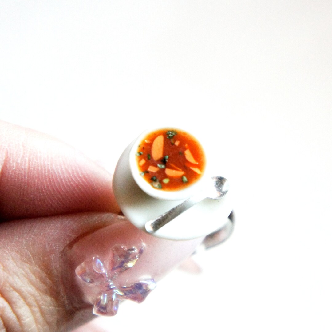 Vegetable Soup Ring- Miniature Food Jewelry, Food Ring - Etsy